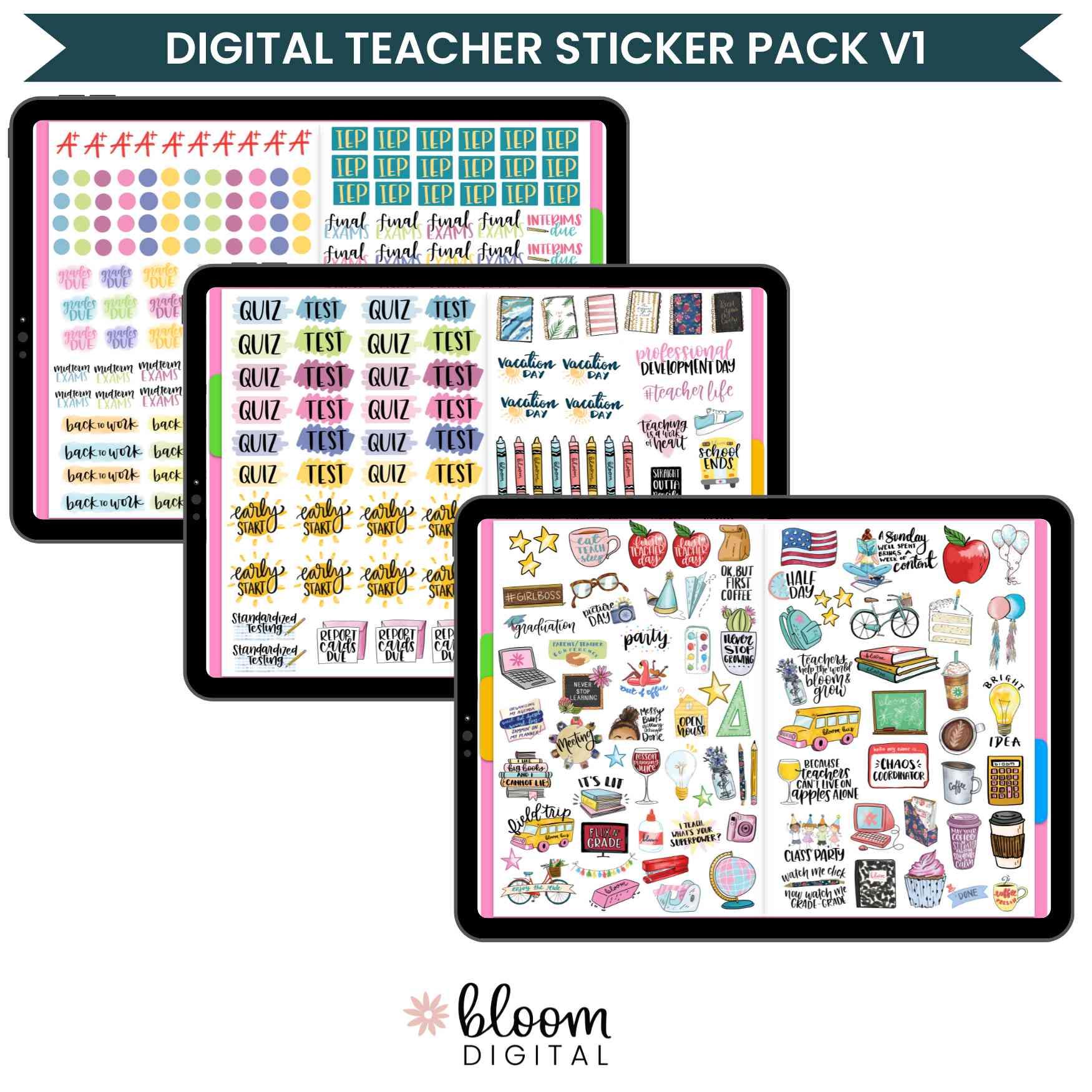 Digital Teacher Stickers for Digital Planning in GoodNotes - bloom ...