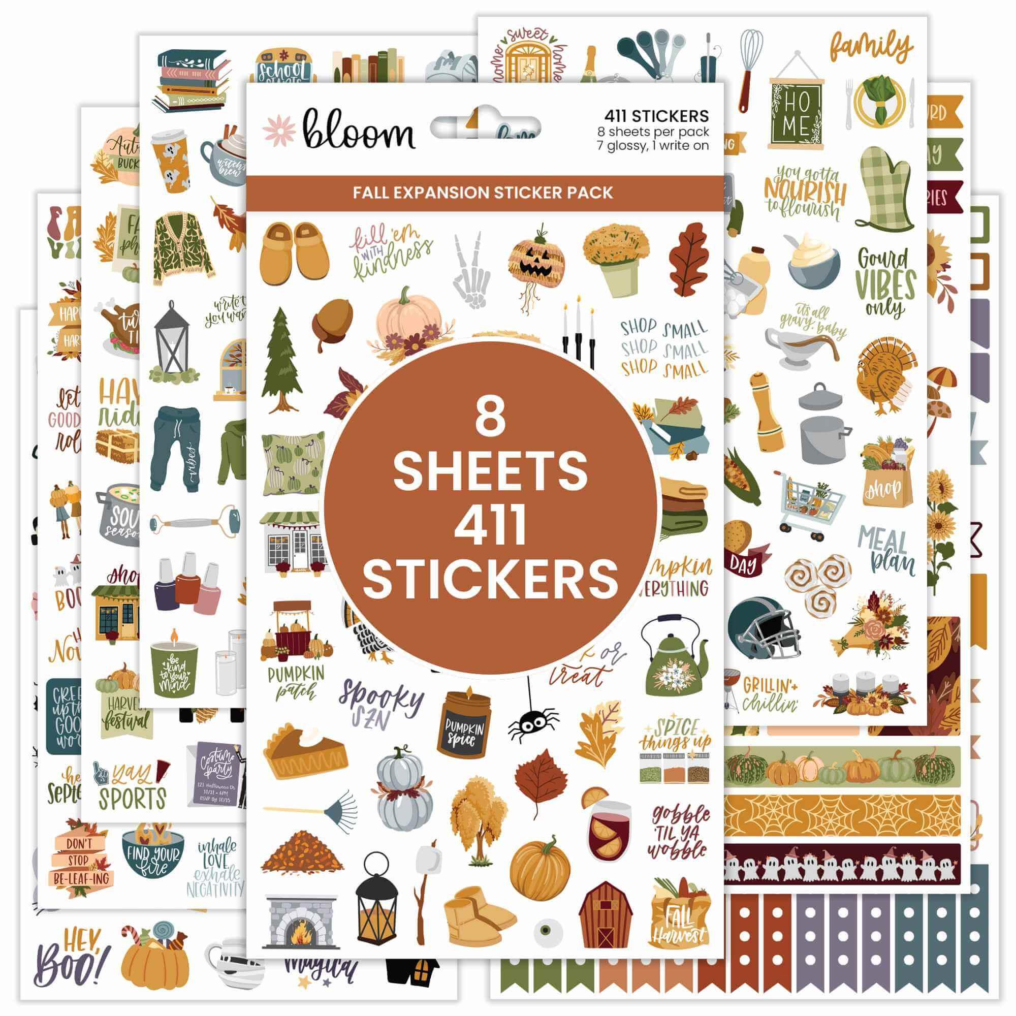 Fall Expansion Sticker Pack | Hand-Drawn Autumn Stickers – bloom daily ...