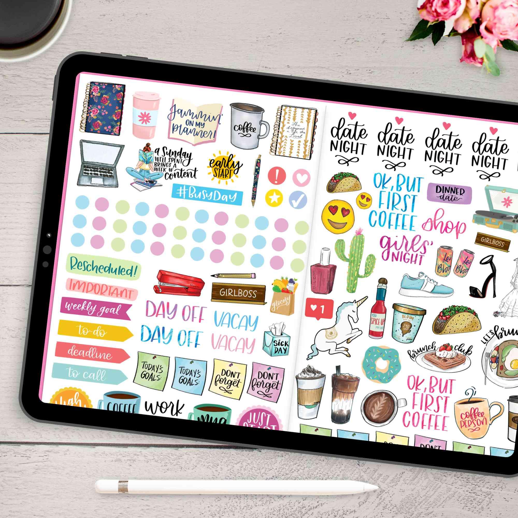 Digital Classic Stickers V1 for Digital Planning in GoodNotes - bloom ...