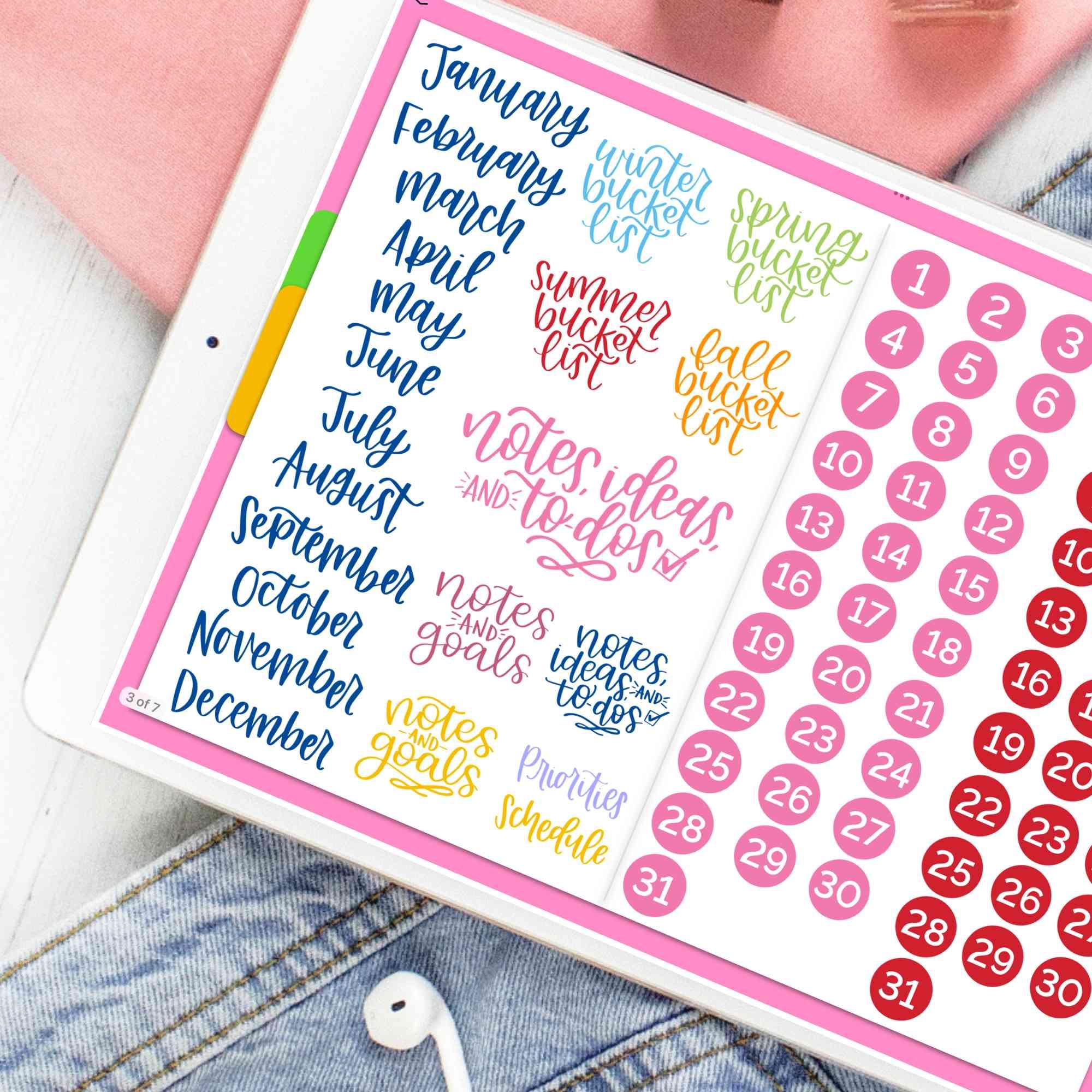 Digital Productivity Stickers for Digital Planning in GoodNotes - bloom ...