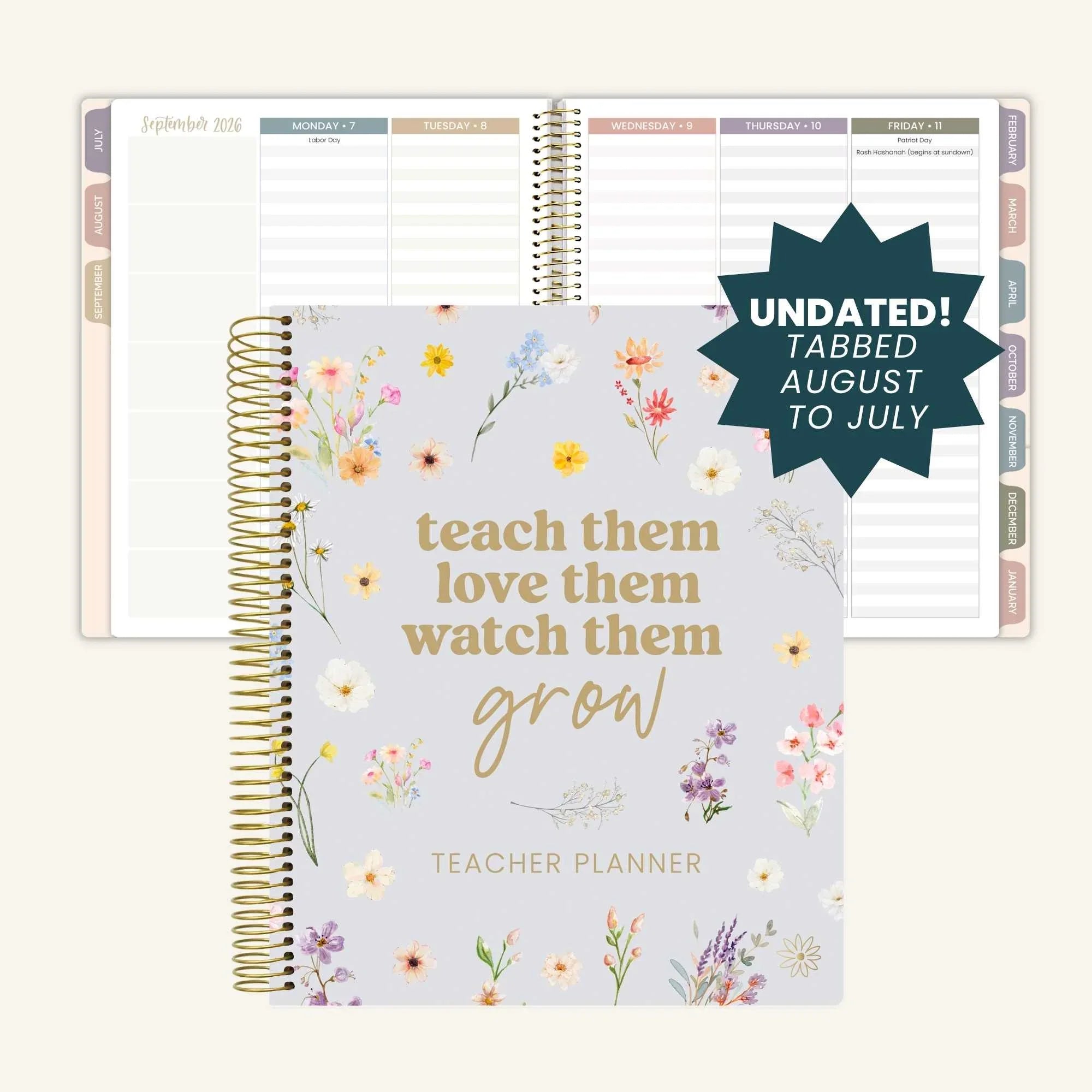 Undated Academic Teacher Planner | Flexible Planner for Classroom or ...