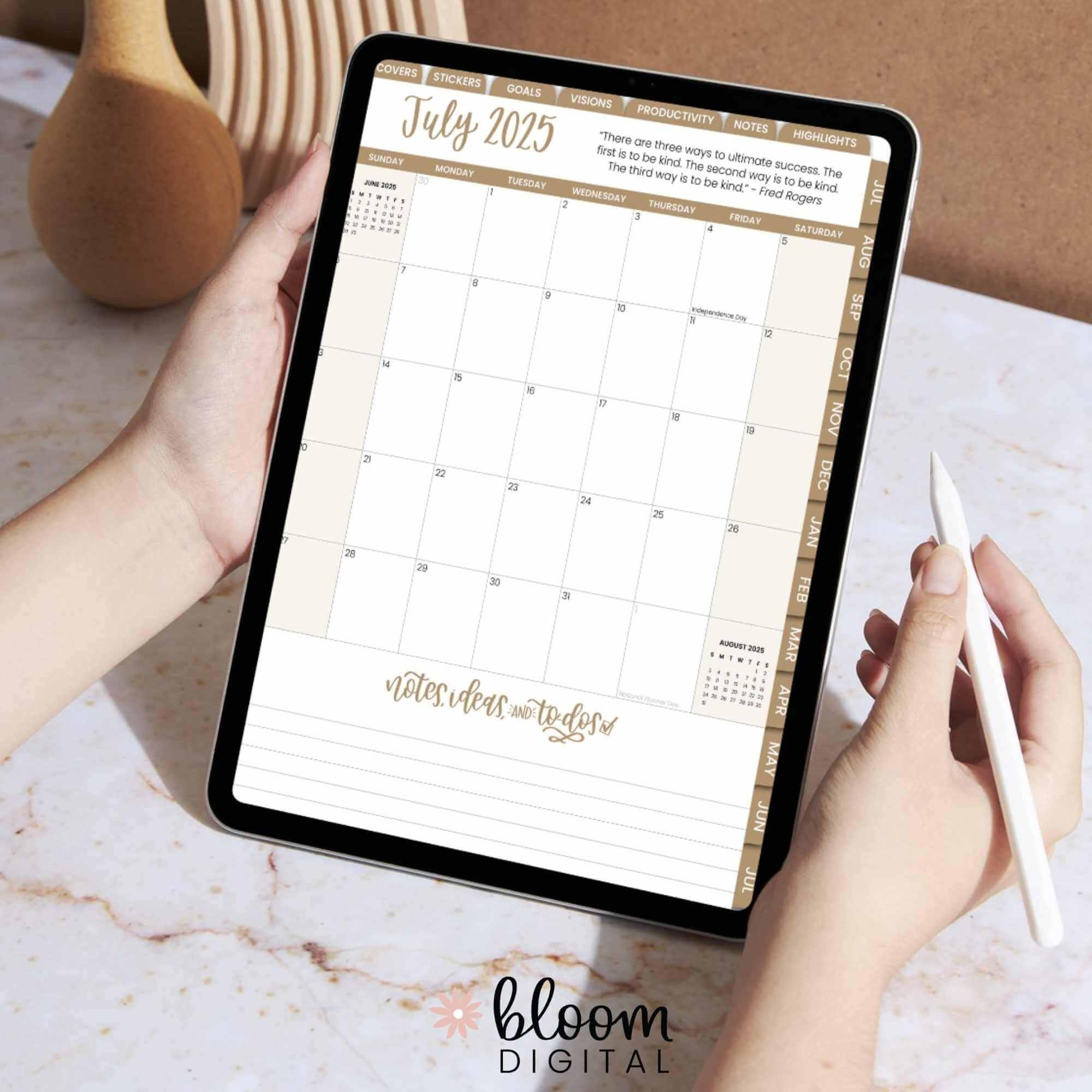 2025–26 Academic Year Digital Planner for iPad & GoodNotes – bloom ...