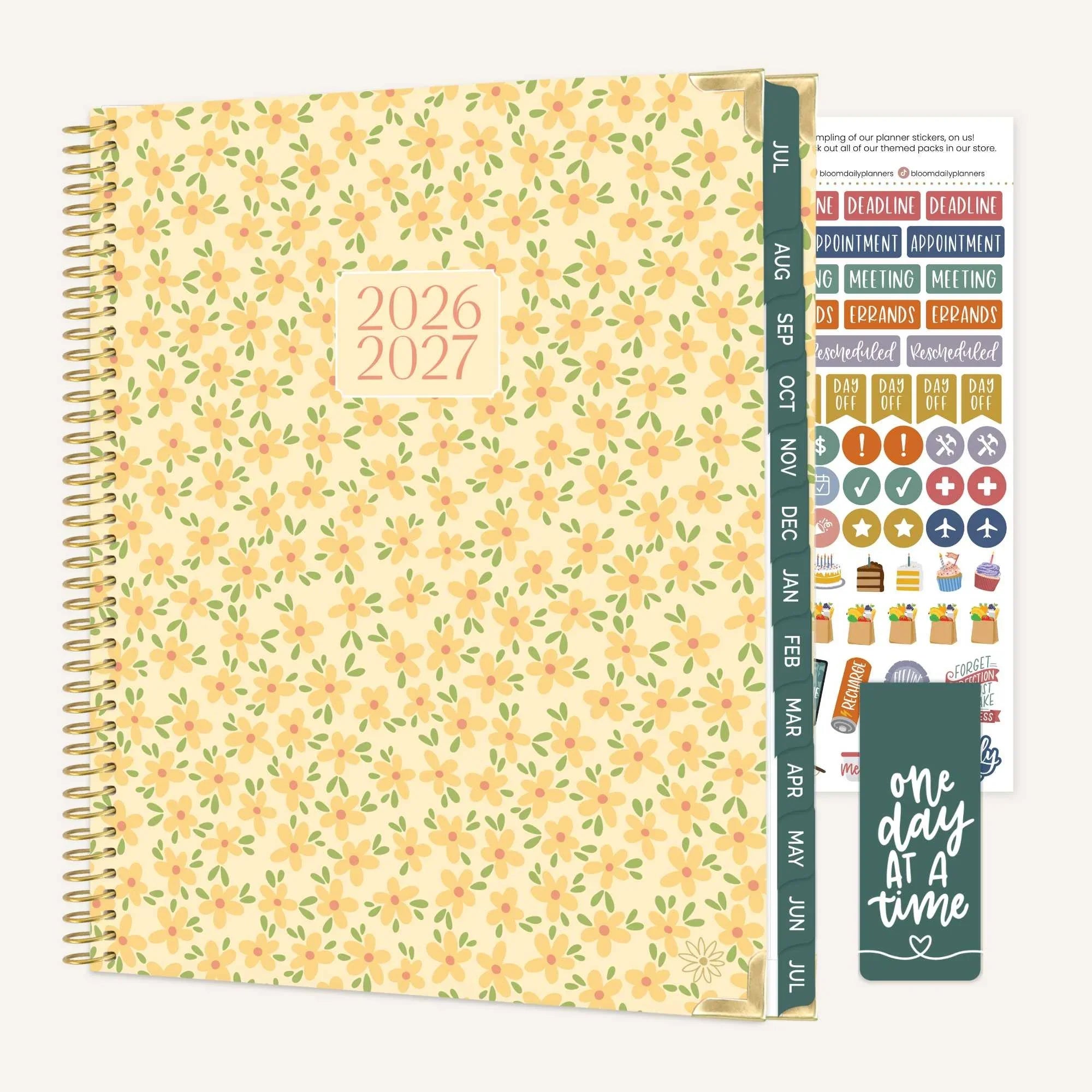 2026–27 Academic Planner | 8.5" x 11" Butter Yellow Daisies – bloom ...