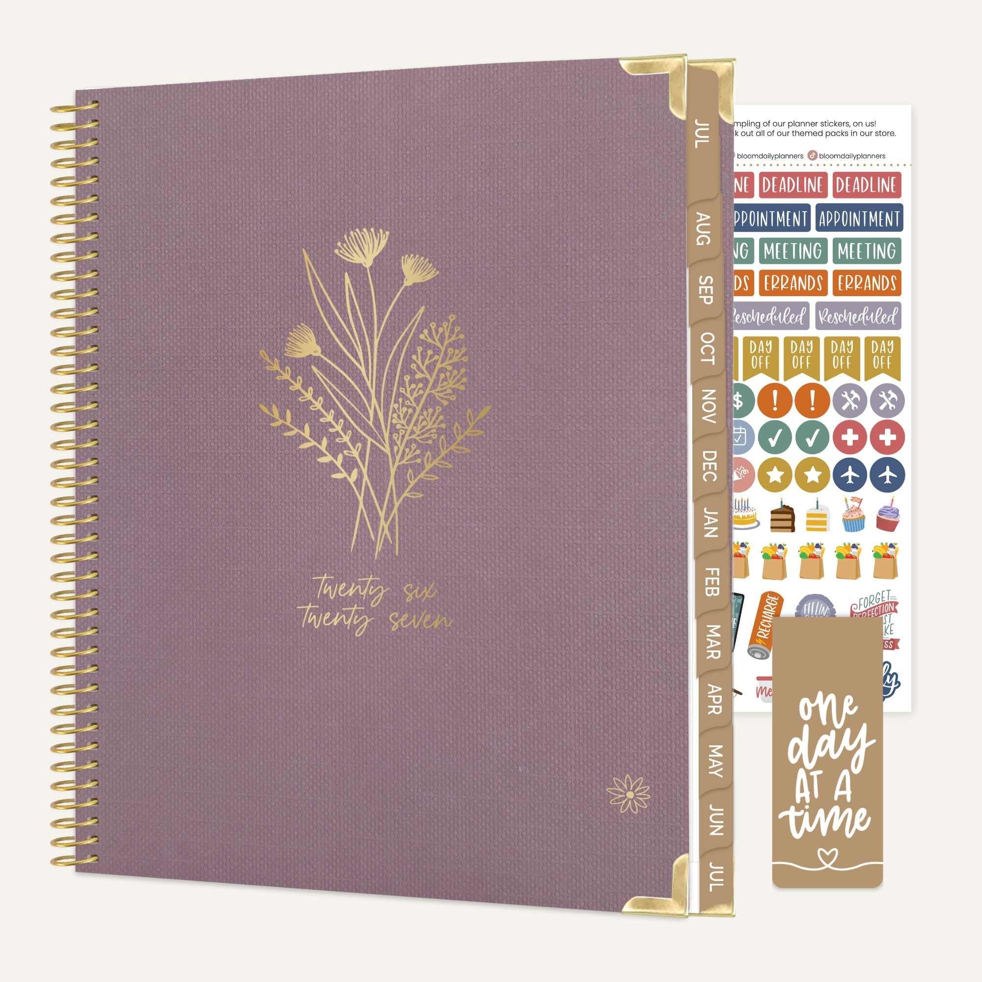 2026–27 Academic Planner | 8.5" x 11" Purple Linen – bloom daily planners