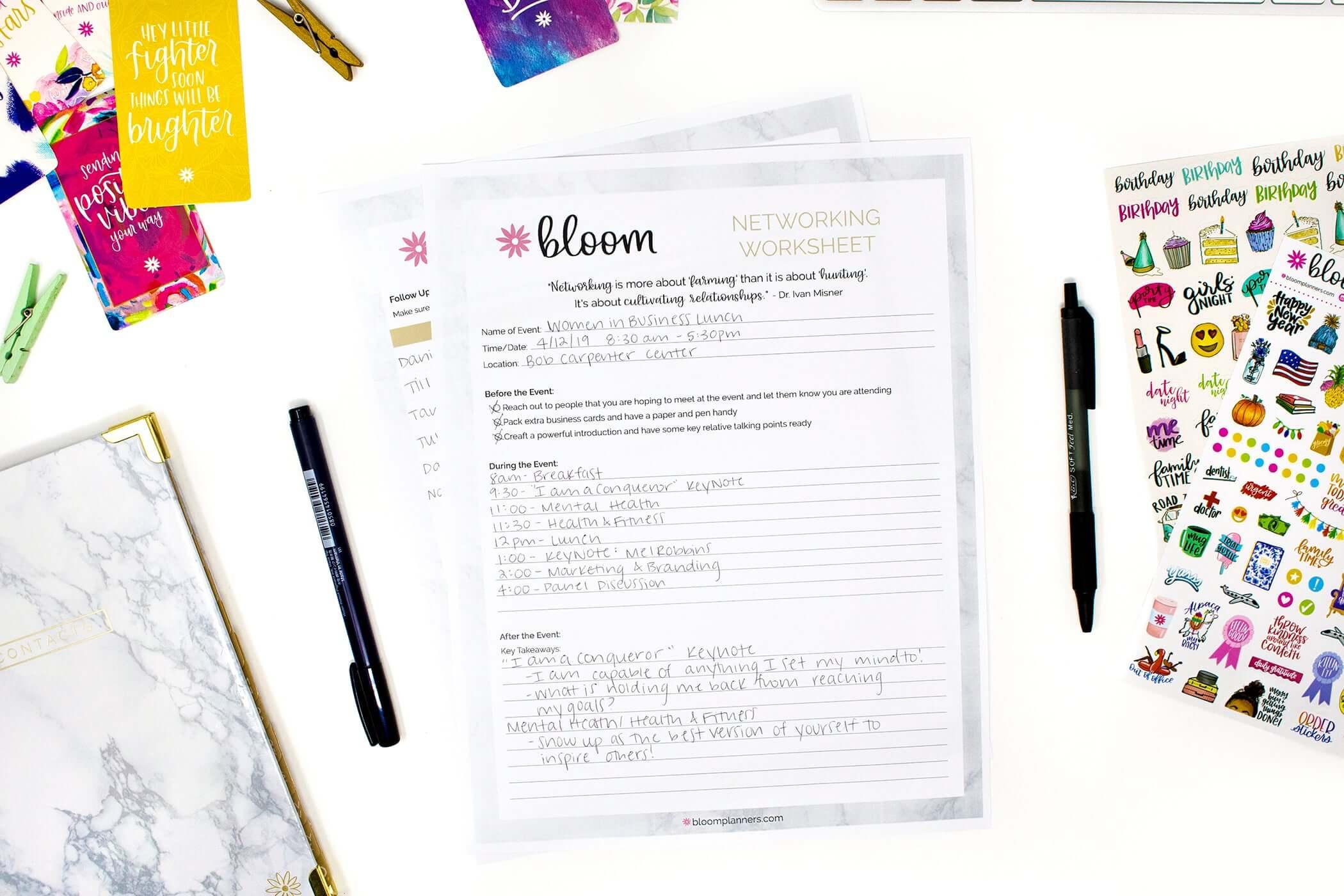 7 Tips to Networking Like a Pro + FREE WORKSHEET & PRINTABLE! – bloom ...