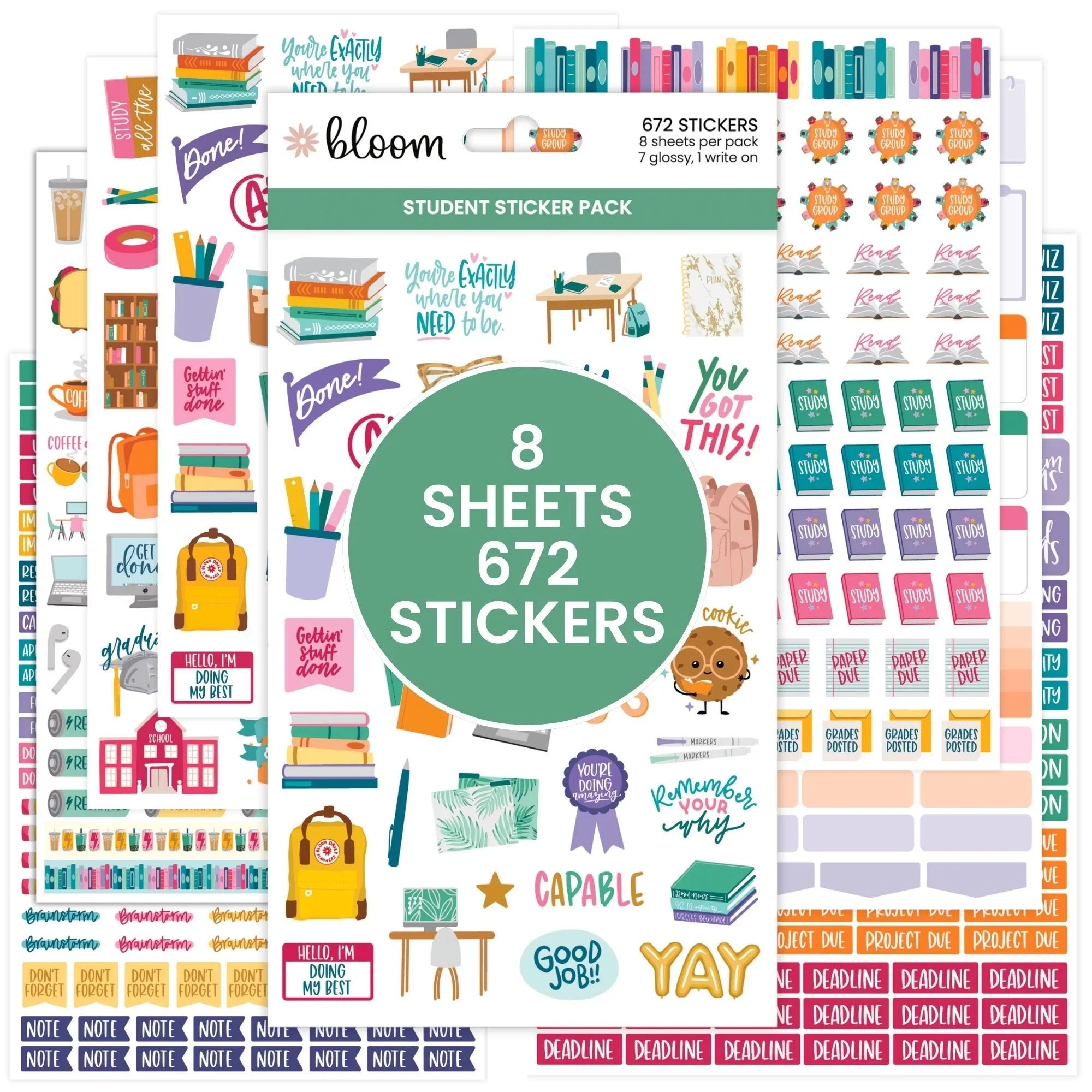 bloom's Student Sticker Pack for Academic Planning – bloom daily planners