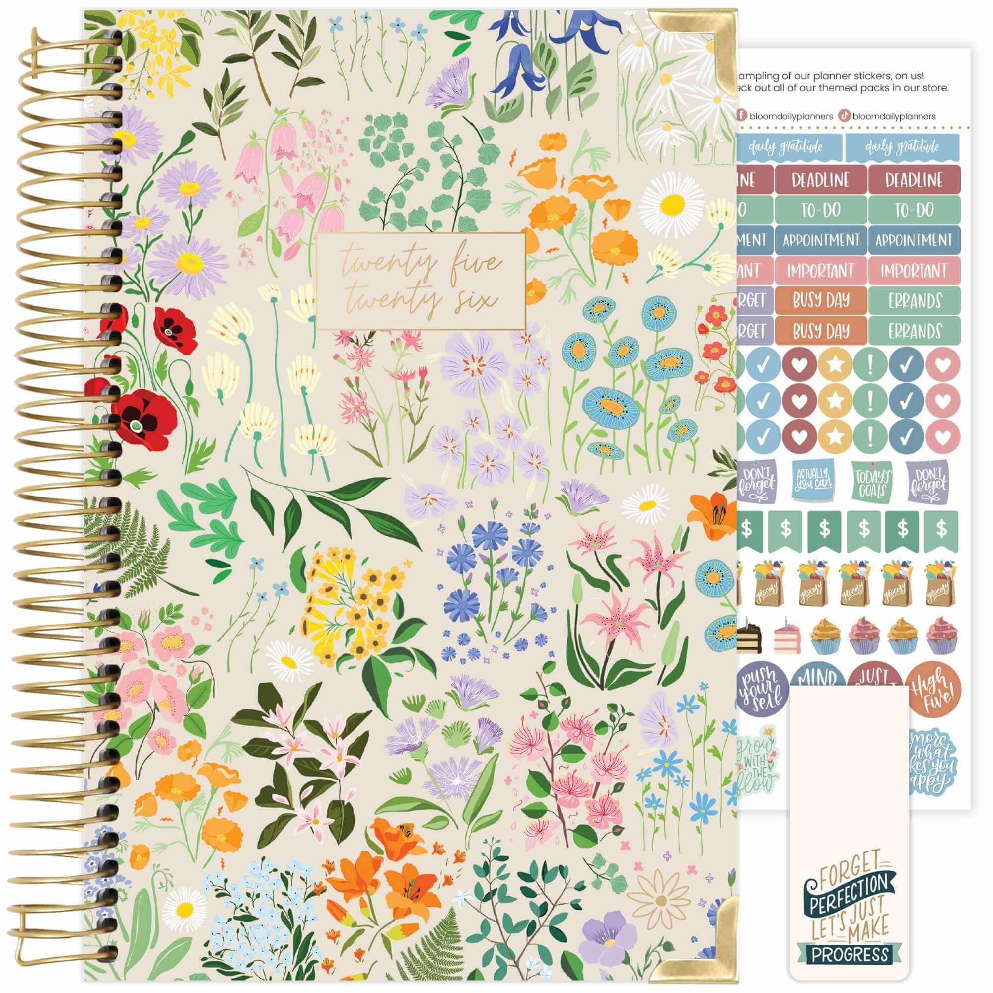 2025-26 Hard Cover Planner | 5.5" x 8.25" | Garden Party – bloom daily ...