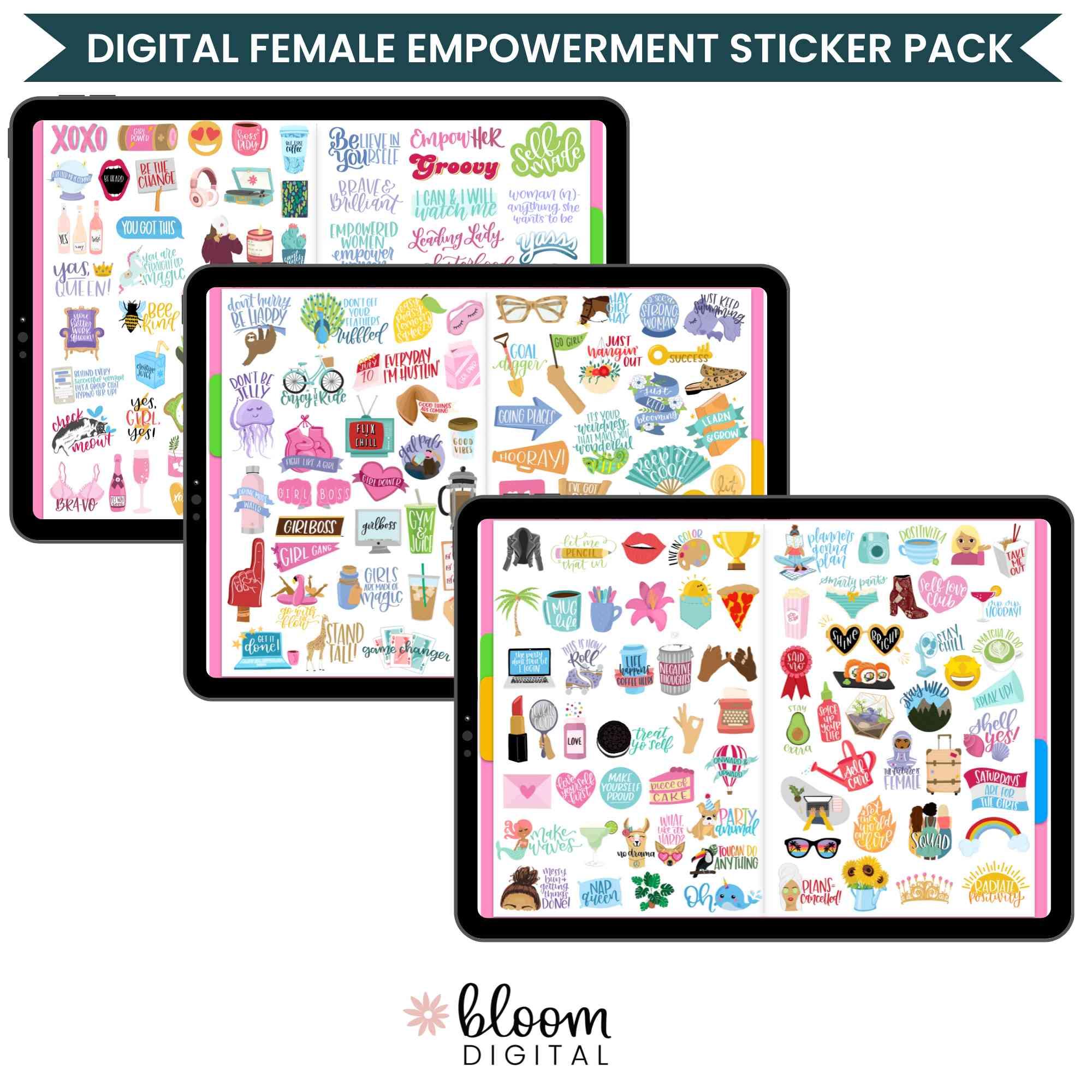 Digital Female Empowerment Stickers for Digital Planning in GoodNotes ...