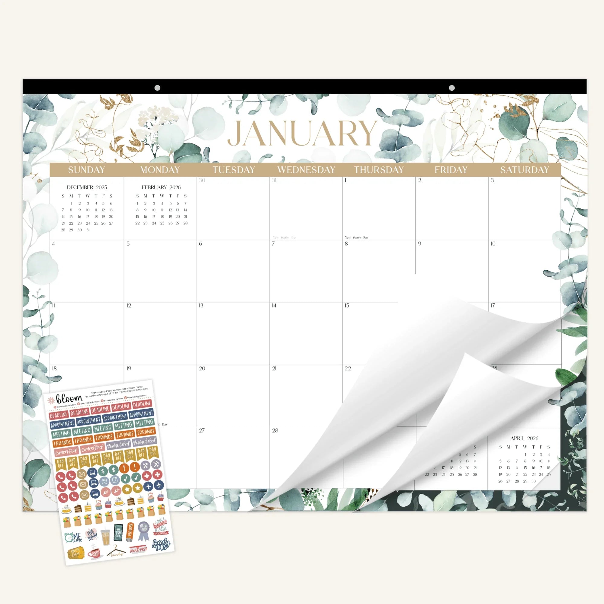 Bloom 2026 Desk & Wall Calendar | 16" × 21" Monthly Planner – bloom ...