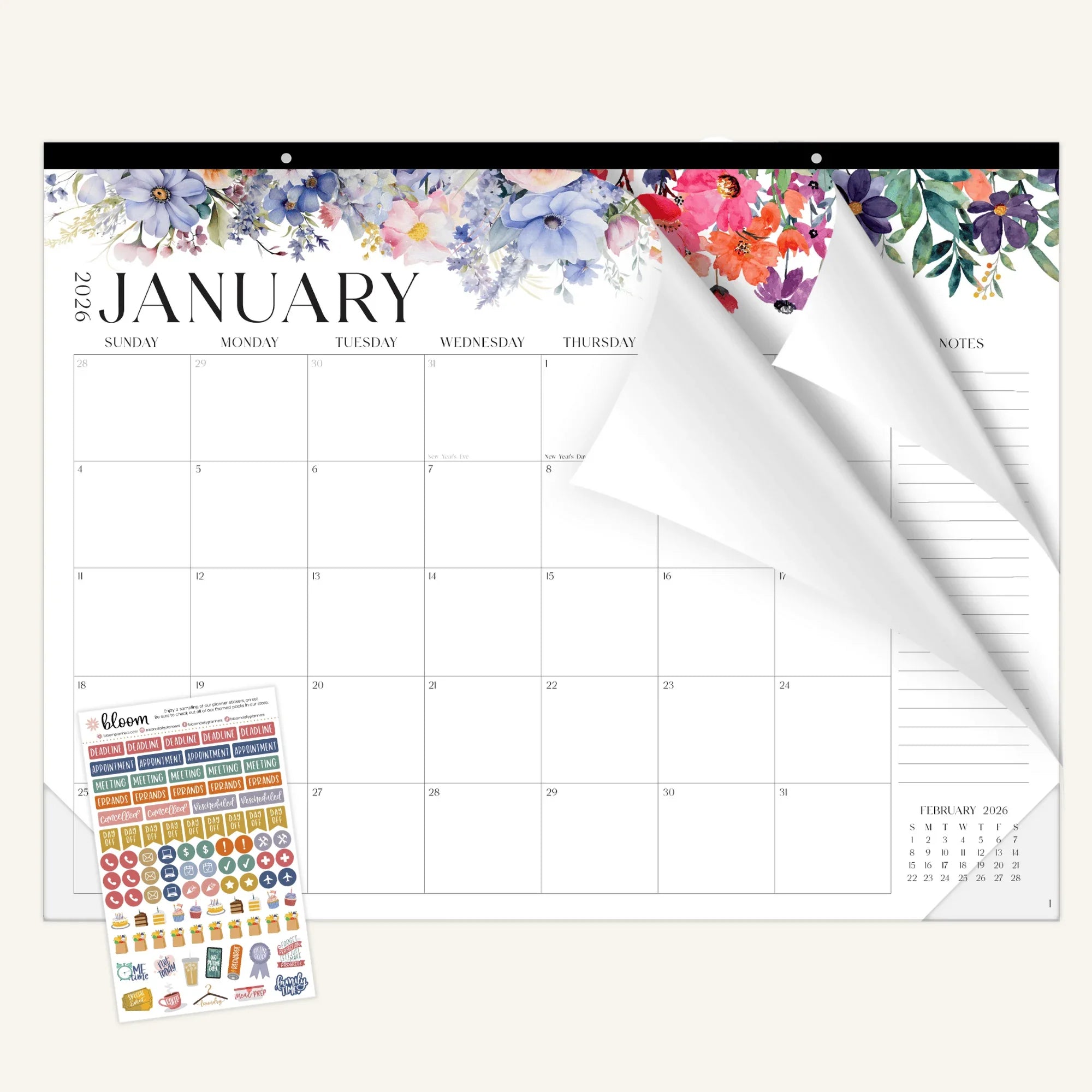 Bloom 2026 Desk & Wall Calendar | 16" × 21" Monthly Planner – bloom ...