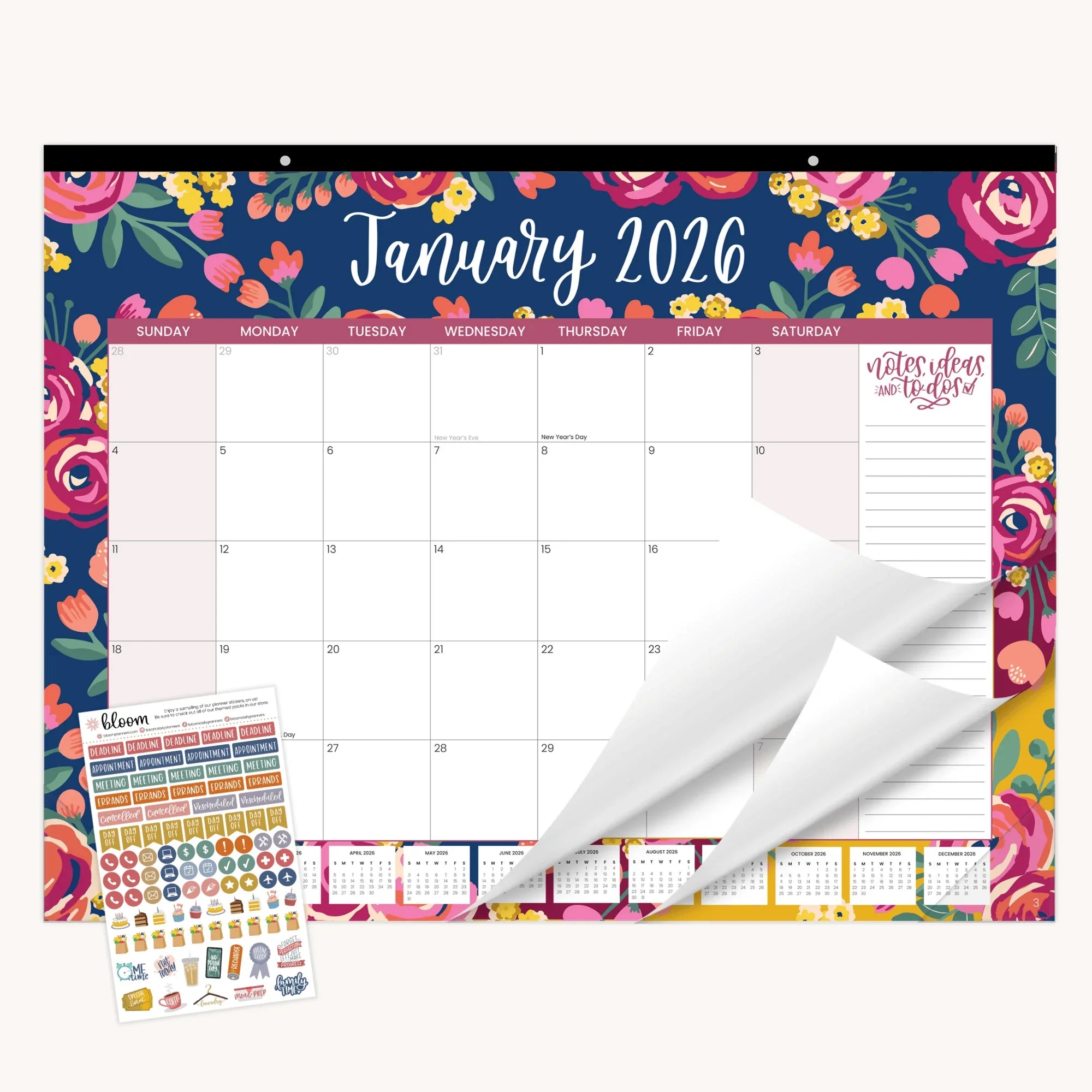 Bloom 2026 Desk & Wall Calendar | 16" × 21" Monthly Planner – bloom ...