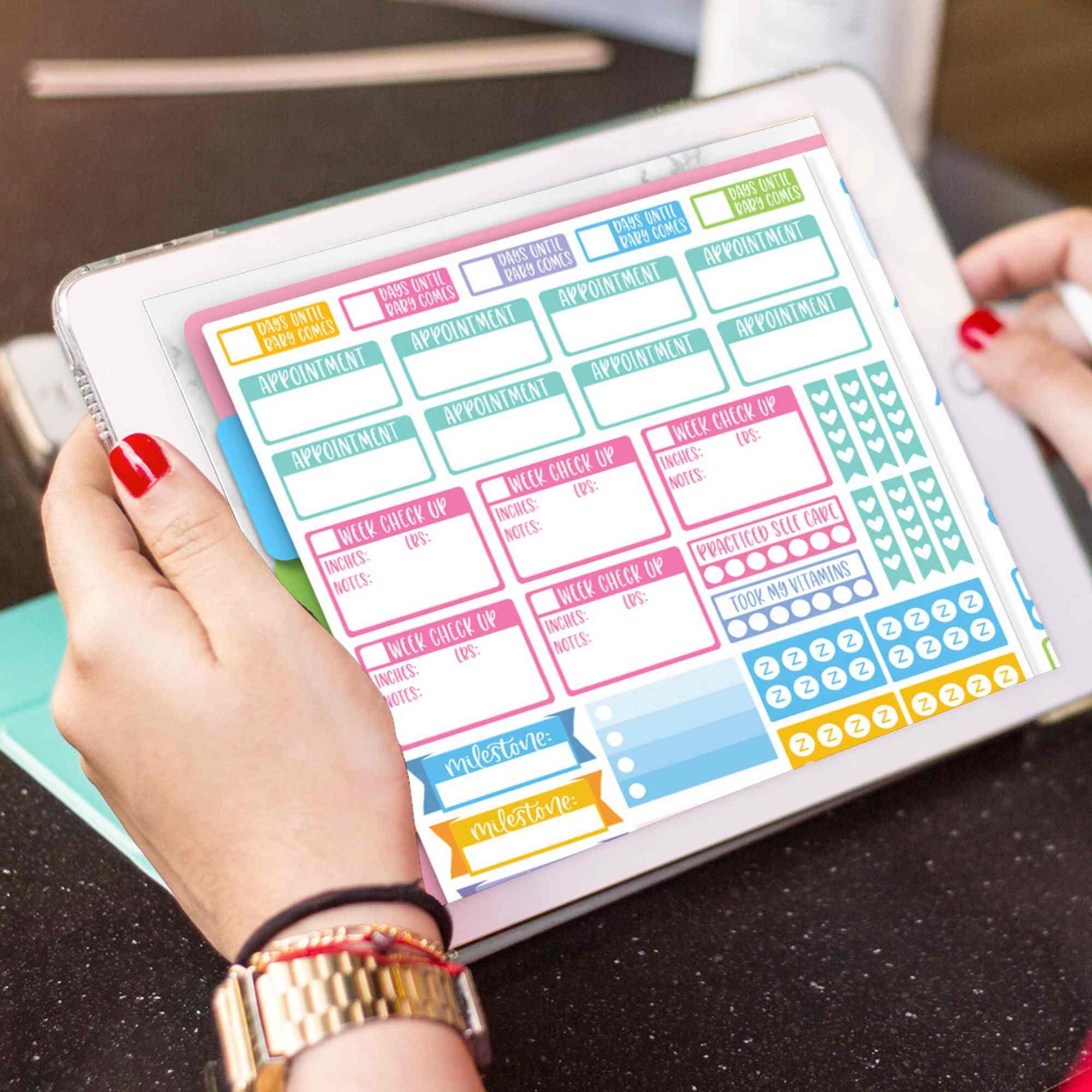 Digital Pregnancy Stickers V2 for Digital Planning GoodNotes – bloom ...