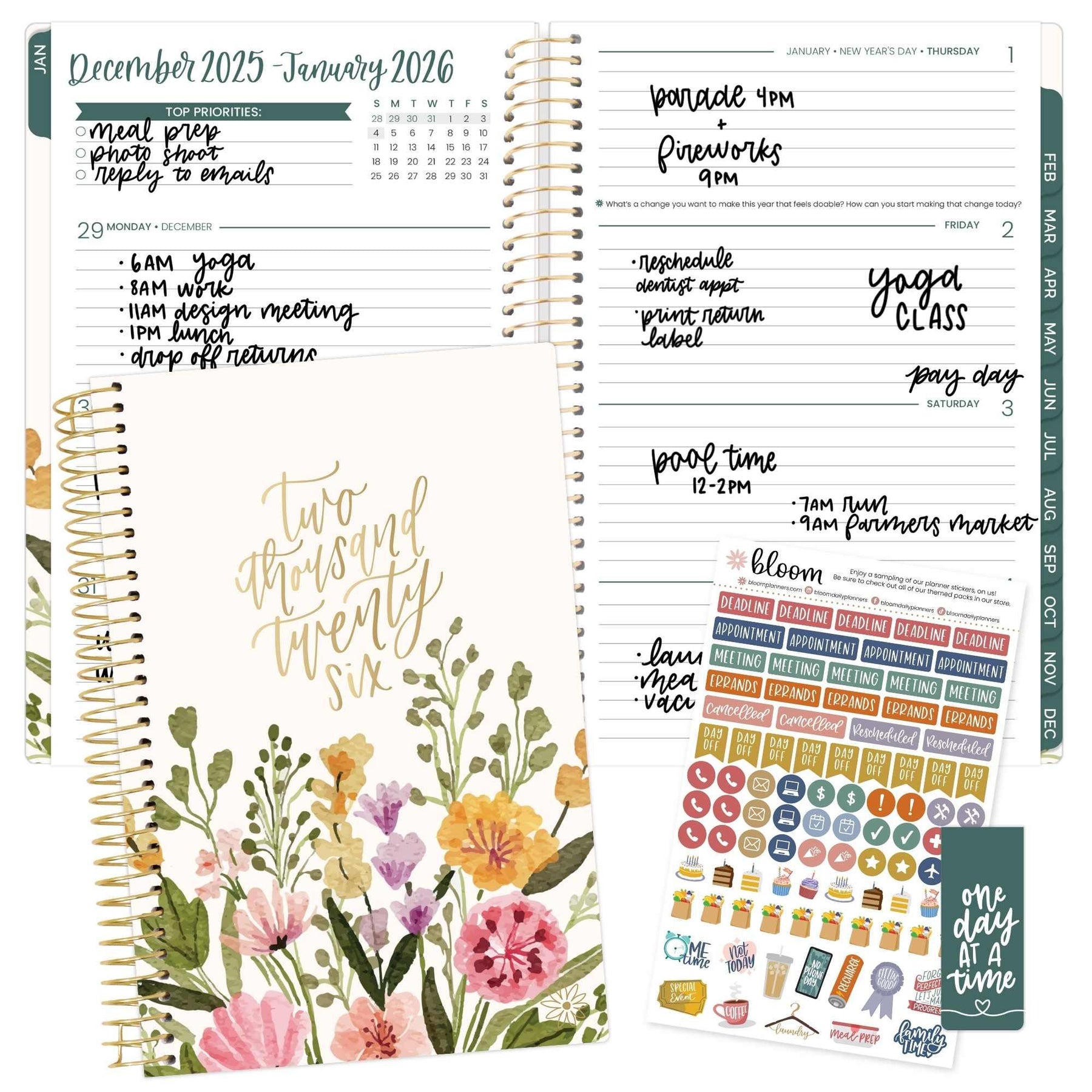 Bloom 2026 Soft-Cover Planner 5.5" x 8.25″ Best-Selling Classic Layout ...