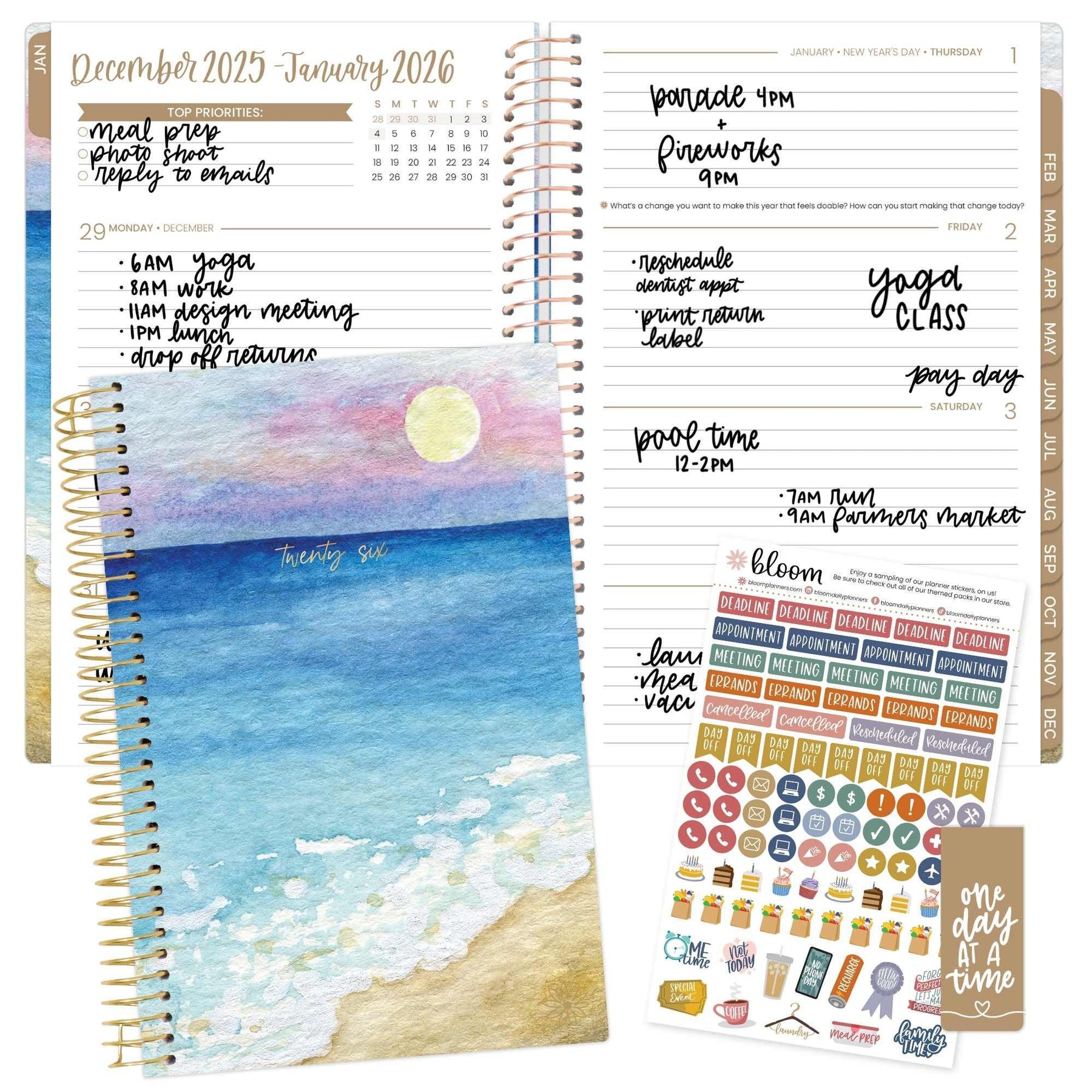 Bloom 2026 Soft-Cover Planner 5.5" x 8.25″ Best-Selling Classic Layout ...
