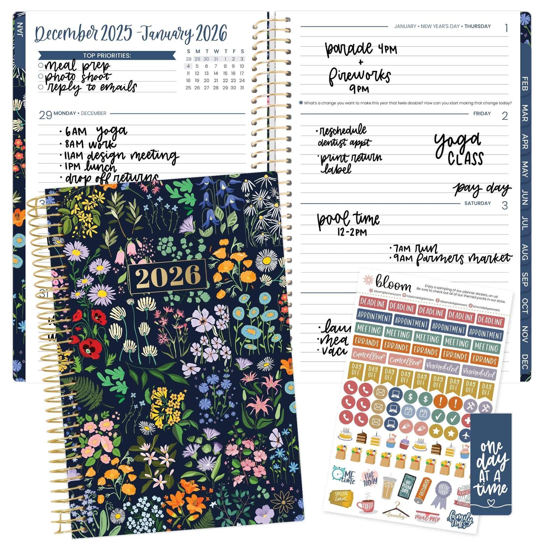 Bloom 2026 Soft-Cover Planner 5.5" x 8.25″ Best-Selling Classic Layout ...