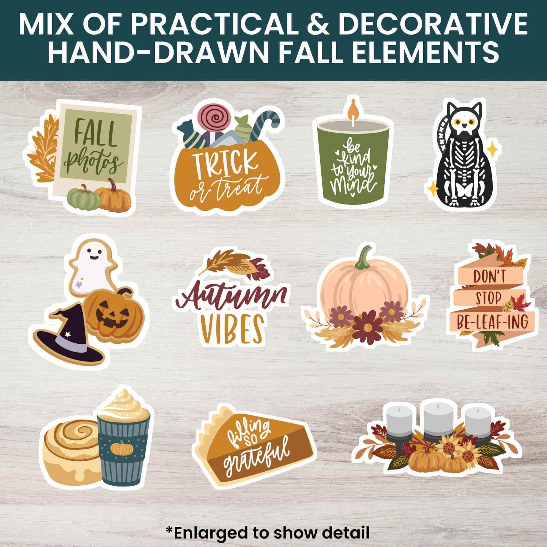 Fall Expansion Sticker Pack | Hand-Drawn Autumn Stickers – bloom daily ...