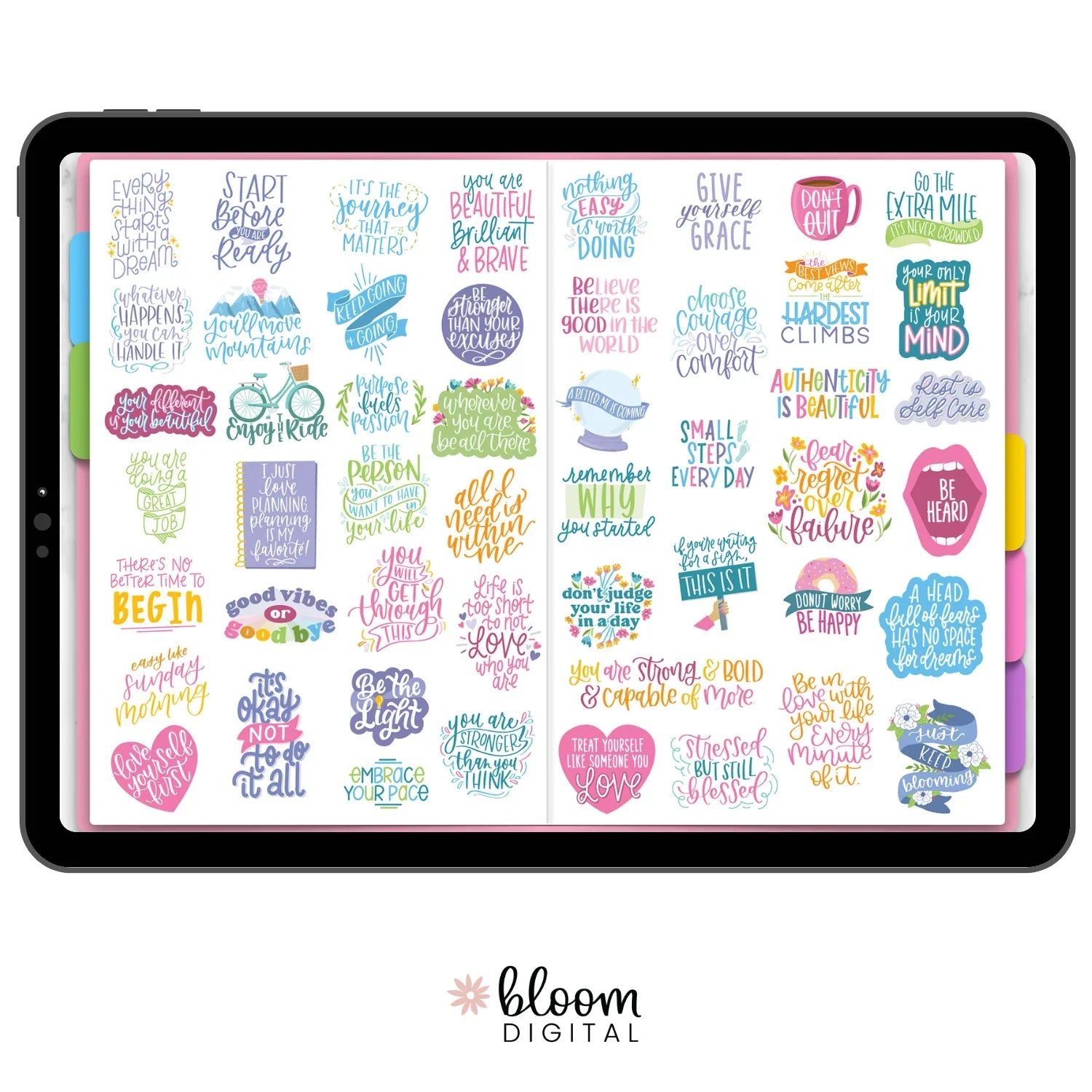 Digital Inspirational Quote Stickers for Digital Planning in GoodNotes ...