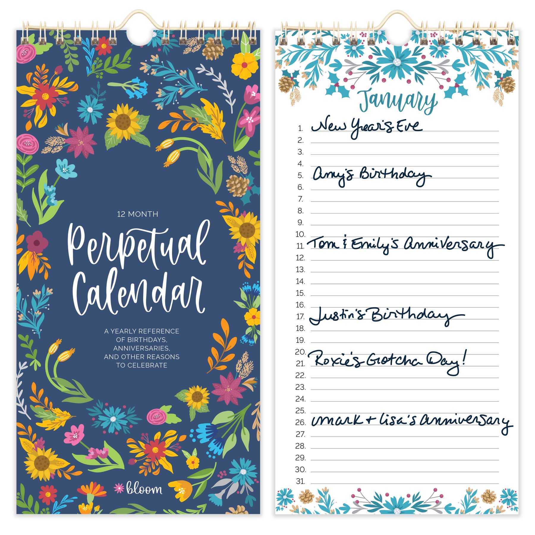 bloom's Perpetual Calendar, 5" x 10", Seasonal Florals – bloom daily ...