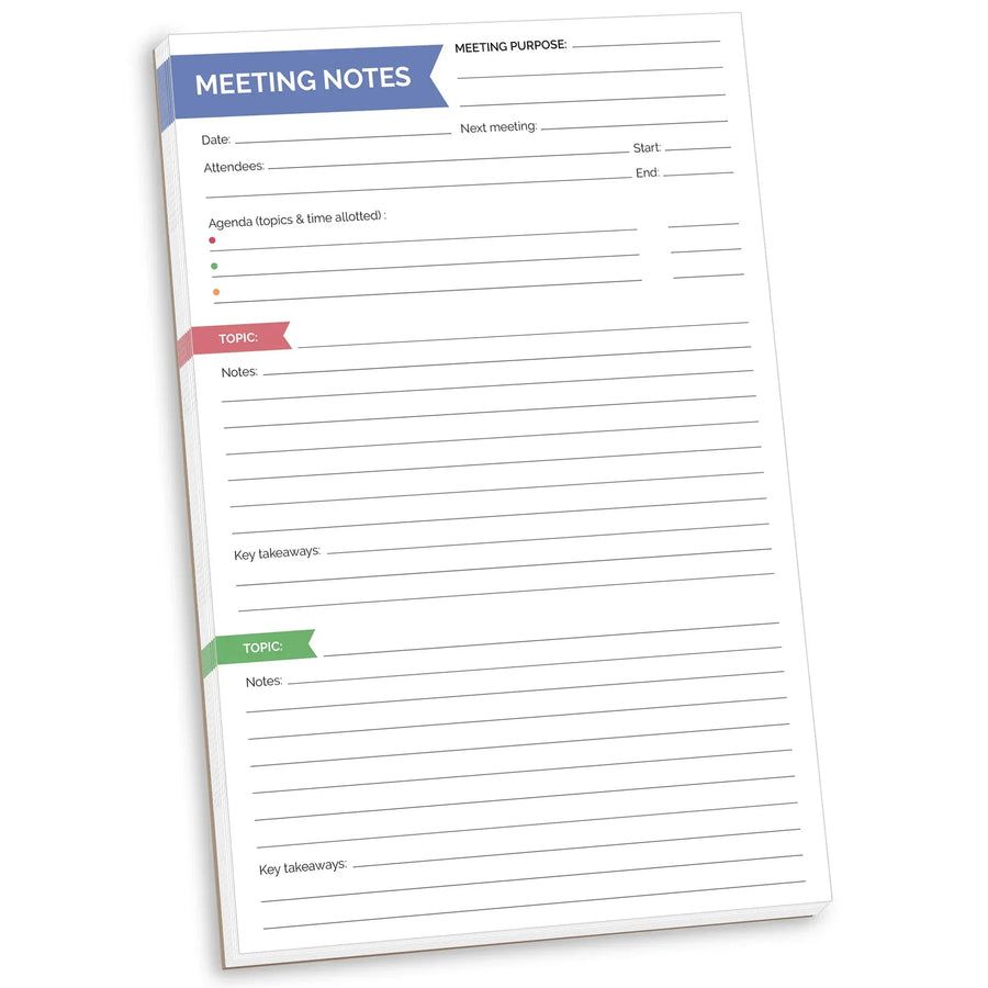bloom's Meeting Notes Planning Pad, 8.5" x 11" – bloom daily planners