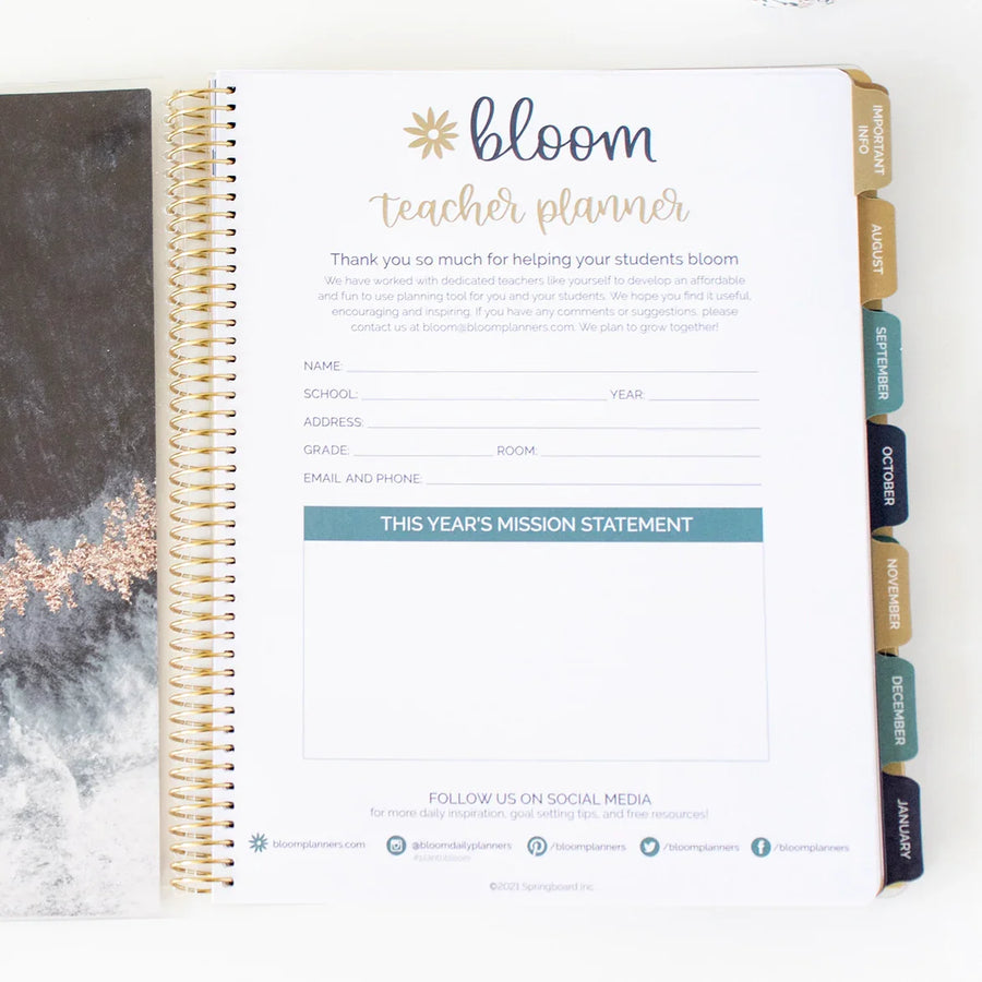 Undated Teacher Planner & Calendar, Interchangeable Cover – bloom daily ...