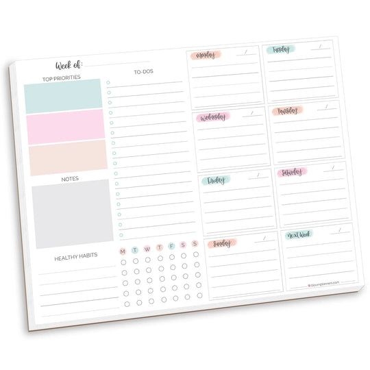 8.5" x 11" Planning Pads for Organized Living – bloom daily planners